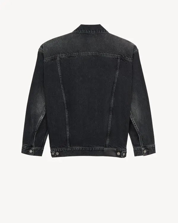 Saint Laurent Oversized Denim Jacket - Ash Black | Editorialist